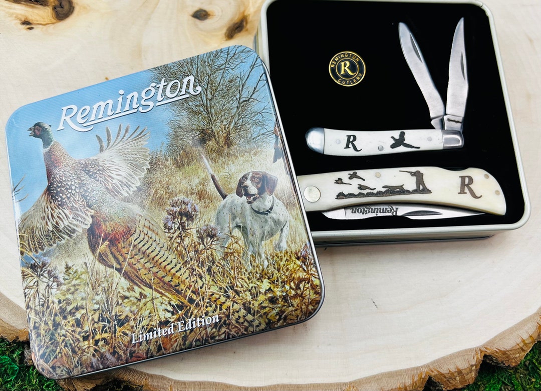 Custom Engraved Pheasant Hunting Gift, Bone Handle Pocket Knives Set ...