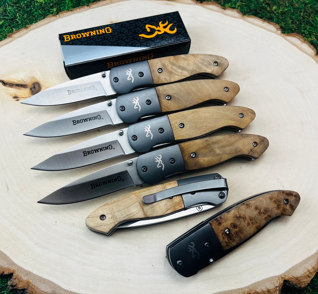 Four Browning Pocket Knives for Groomsmen Gifts, Quality Personalized ...