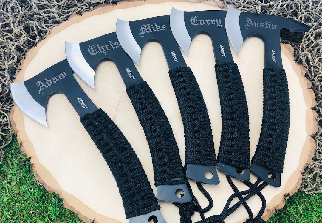Set of 5 Cool Hatchets / Axes, Great Groomsmen Gift Ideas, Personalized ...