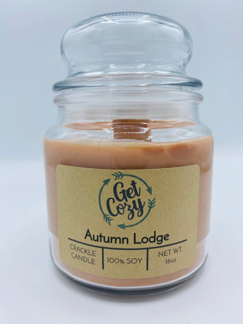 AUTUMN LODGE Wood Wick 8oz Soy Candle. Mason Jar Candle. - Etsy