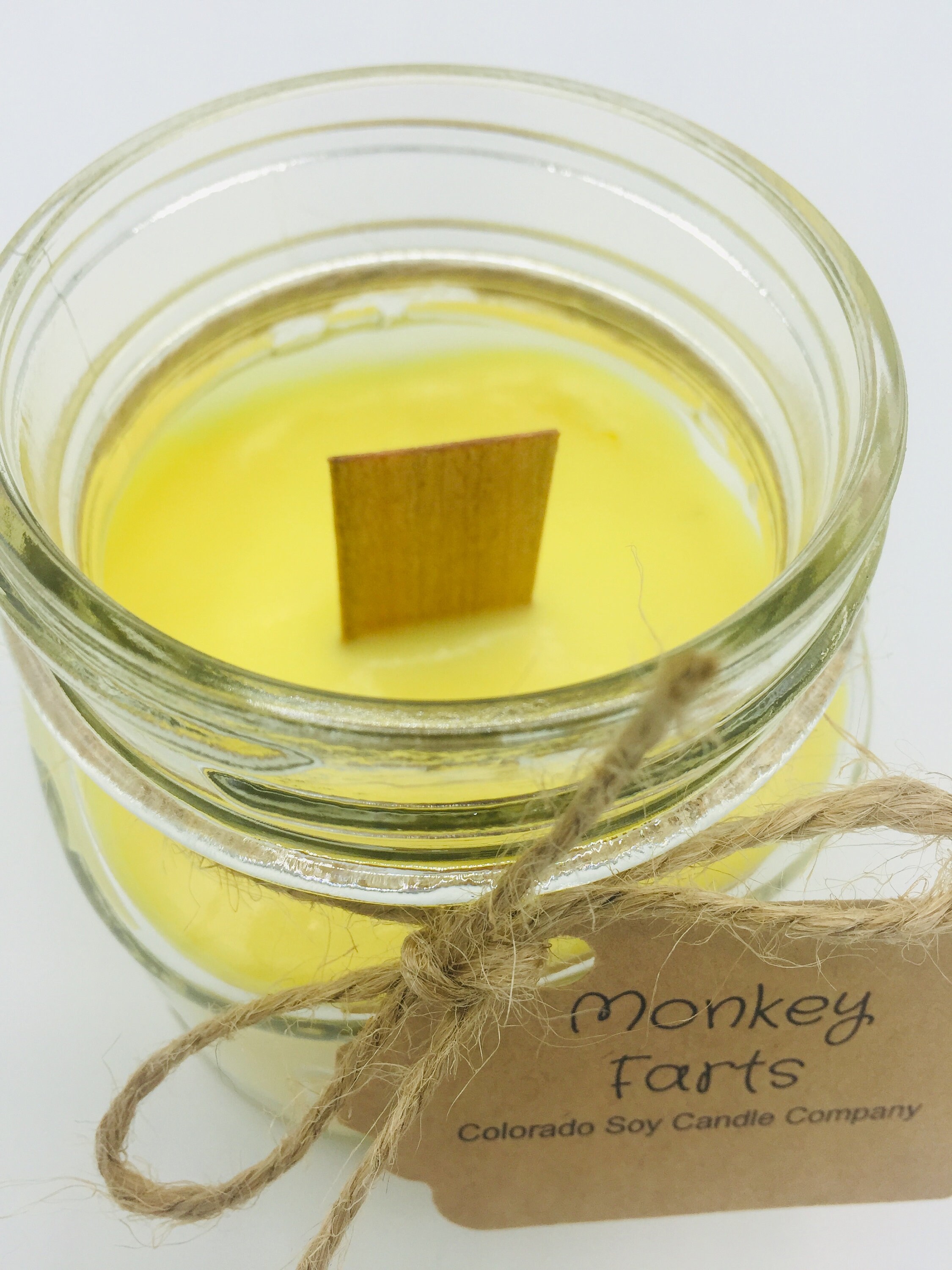 MONKEY FARTS Wood Wick 8oz Soy Candle. Mason Jar Candle. - Etsy