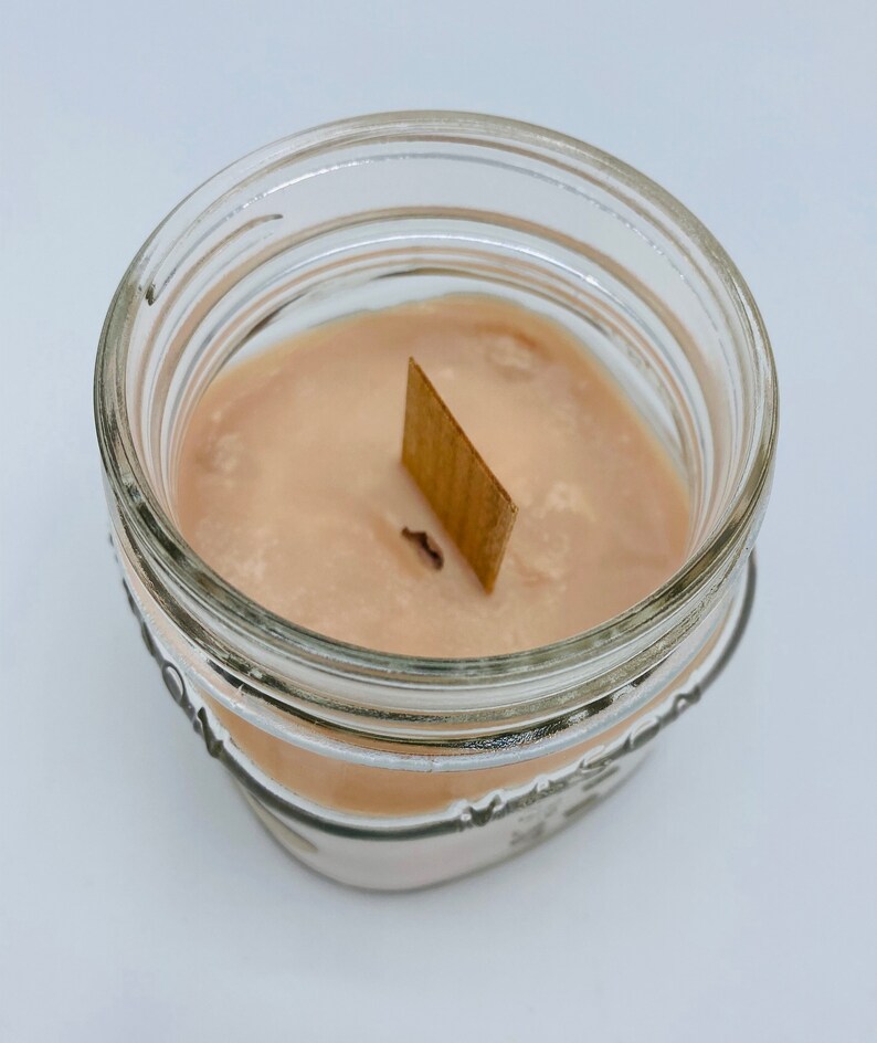 WHITE TEA & GINGER wood wick 8oz soy candle. Mason jar candle. | Etsy