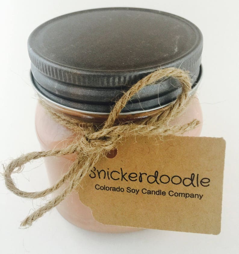 SNICKERDOODLE wood wick 8oz soy candle. Mason jar candle. | Etsy