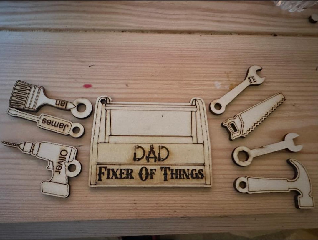 Dad Fixer of Things Keychain, Fathers Day Gift, Grandpa Toolbox Gift ...