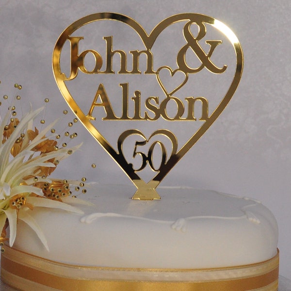 50th Anniversary Cake Topper - Etsy