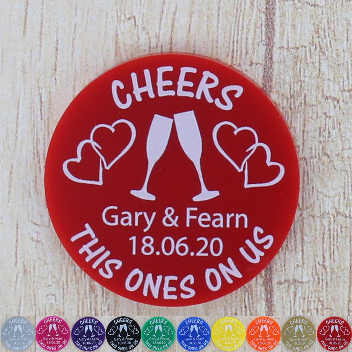 Personalised Drink Tokens Wedding Favours Guest Free Bar | Etsy