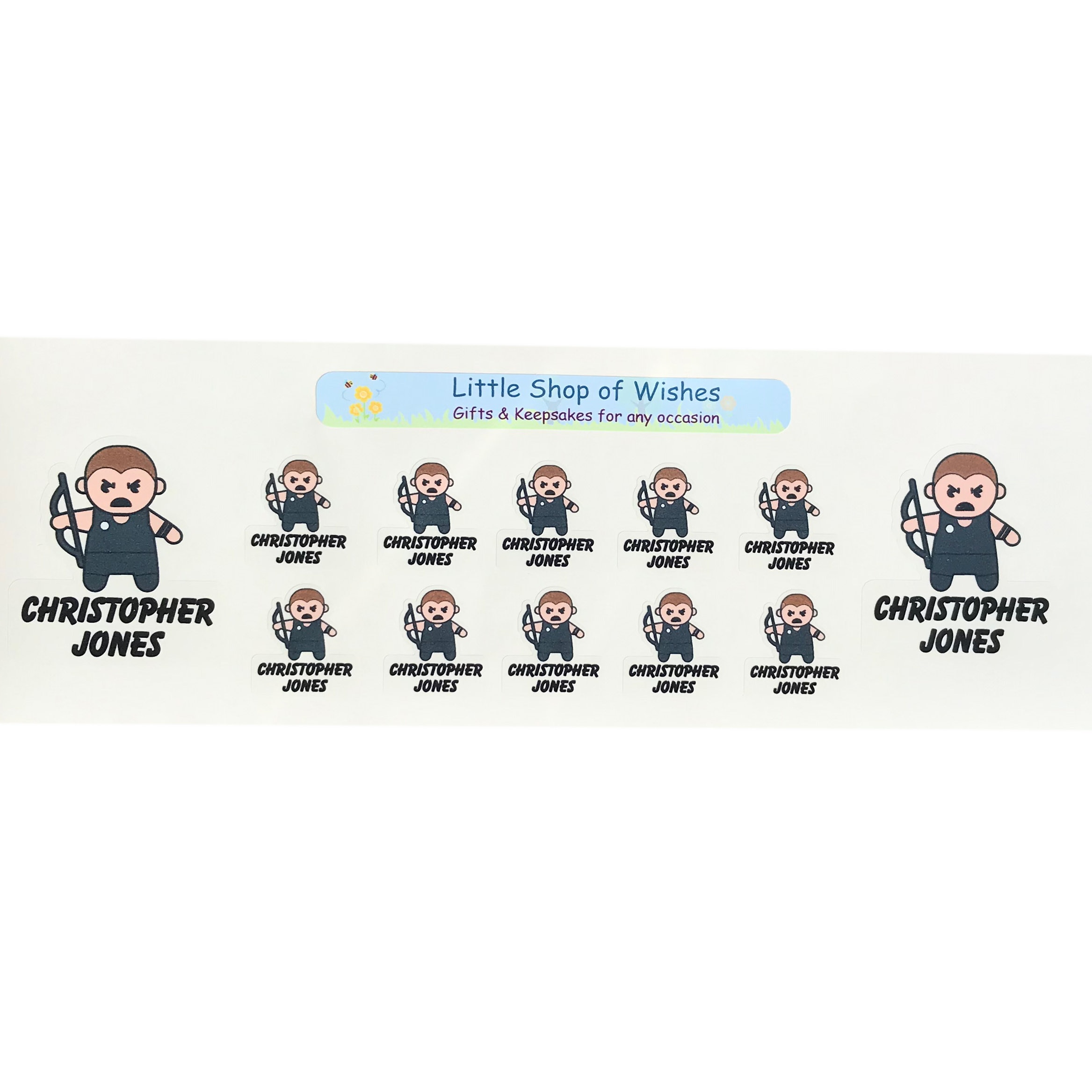 Personalised Boys Superhero Stickers Superheroes Vinyl Name | Etsy