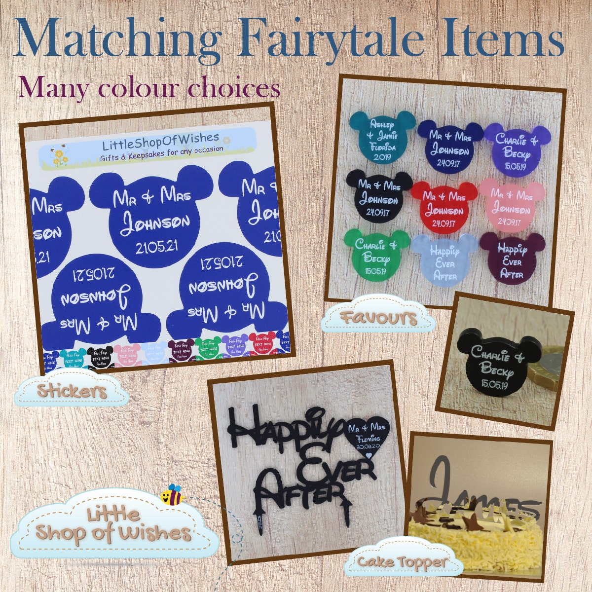 Fairy Tale Mouse Stickers Fairy Tale Wedding Mouse Head - Etsy UK