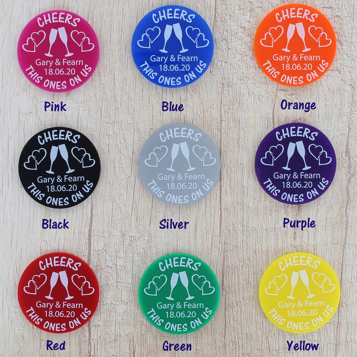 Personalised Drink Tokens Wedding Favours Guest Free Bar | Etsy