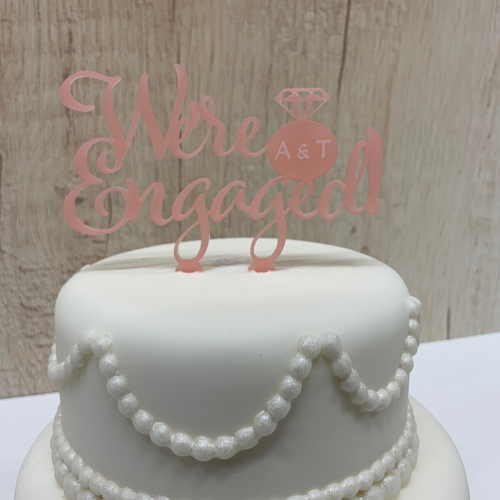 We're Engaged Cake Toppers Personalised Couples Names - Etsy