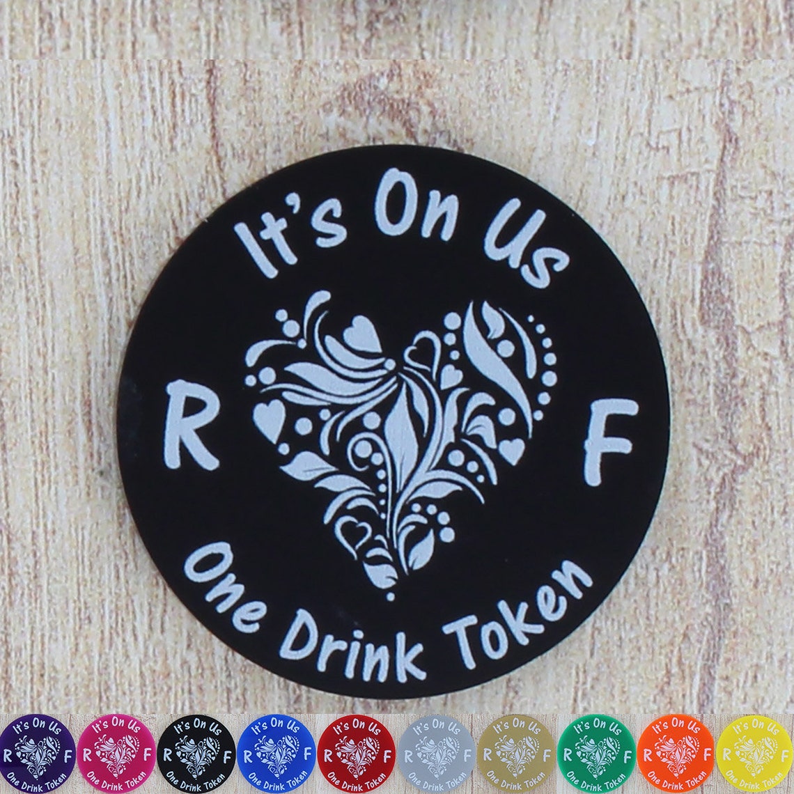 Personalised Wedding Drink Tokens Free Bar Drinks Initials - Etsy