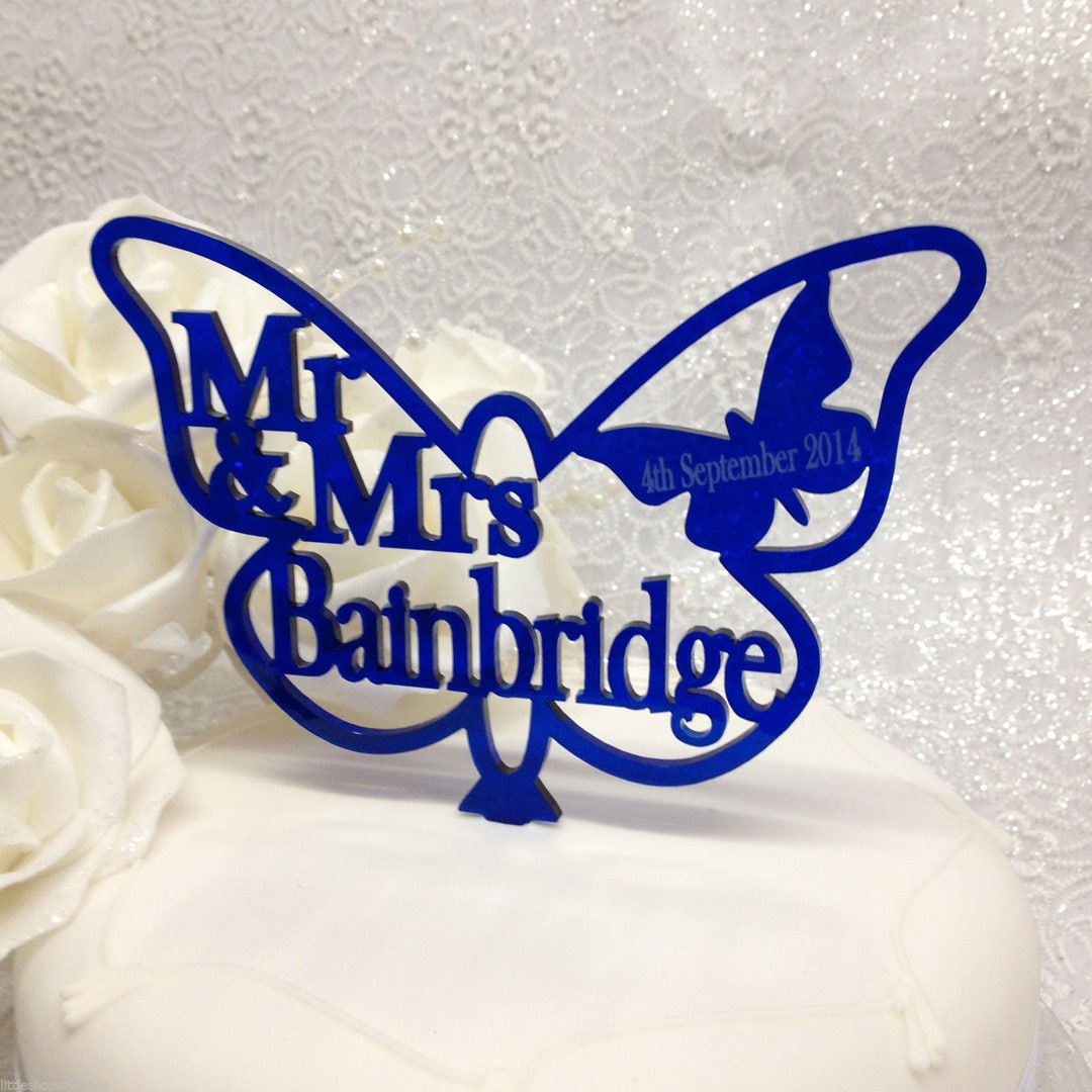 Royal Blue Wedding Cake Topper Butterfly Decorations - Etsy