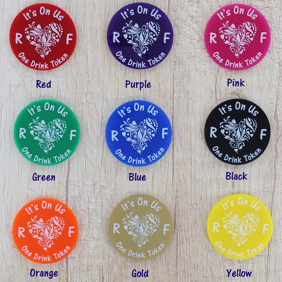 Personalised Wedding Drink Tokens Free Bar Drinks Initials - Etsy