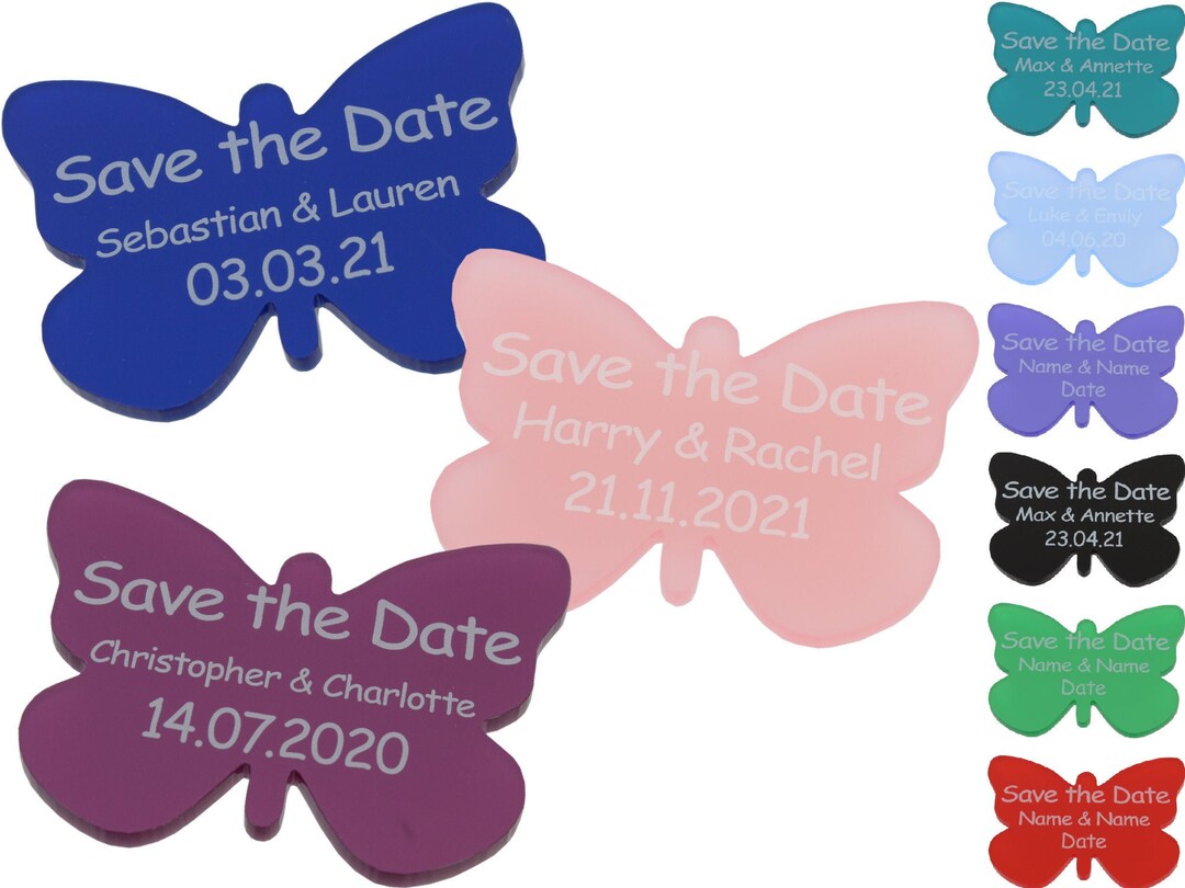 Wedding Save the Dates Personalised Butterfly Save the Date Cards ...