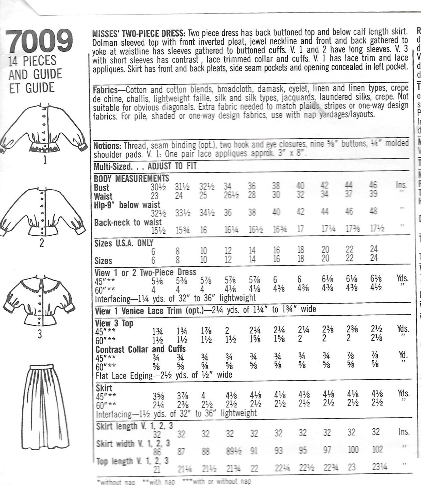 Simplicity 7009 Misses' Two-piece Dress Sewing Pattern - Etsy