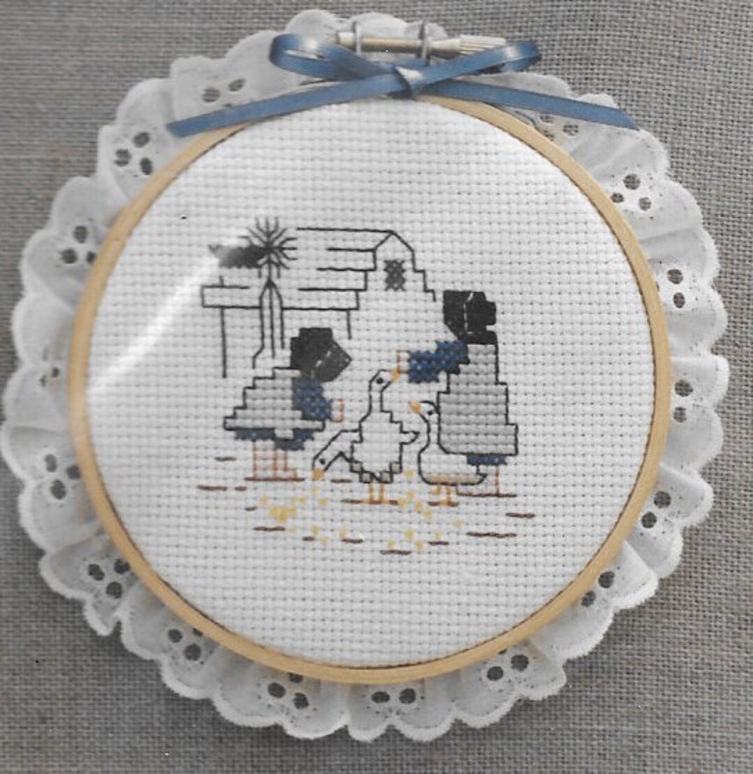 EXTREMELY RARE Douglas Designs geese Girls Cross Stitch Kit CK106AM ...