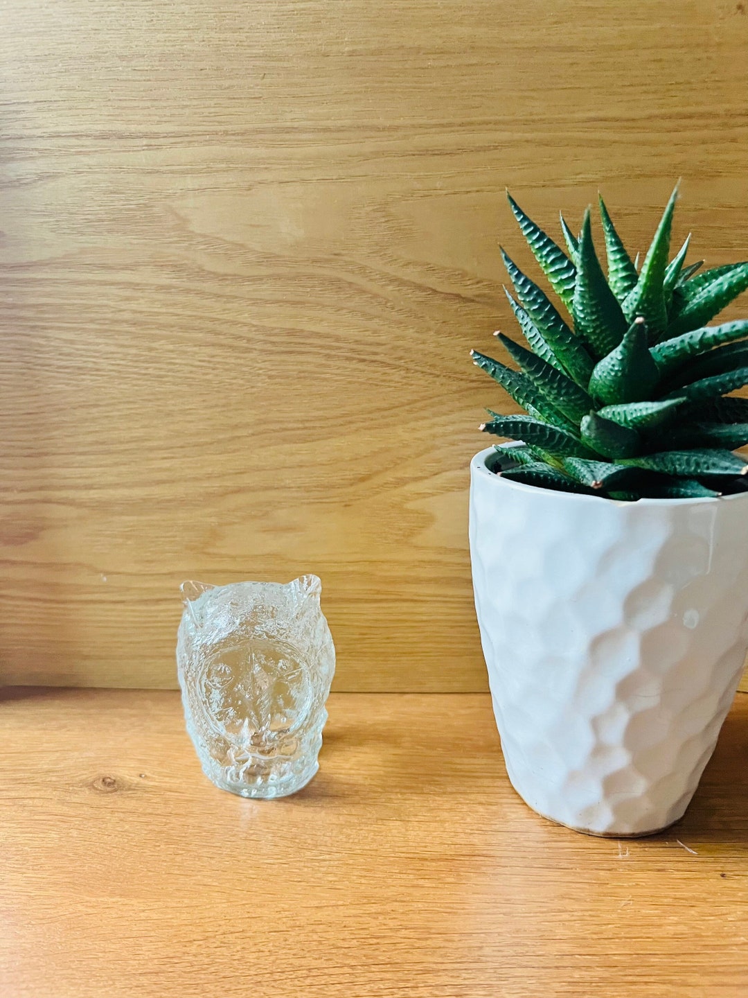 Vintage Crystal Owl Paperweight, Figurine Decoration, Mid Century - Etsy