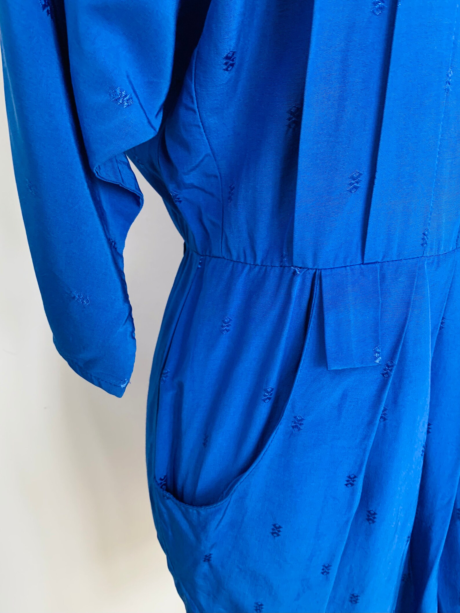 Retro 1980s Dress, Blue, Belted - Etsy