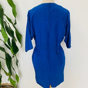 Retro 1980s Dress, Blue, Belted - Etsy