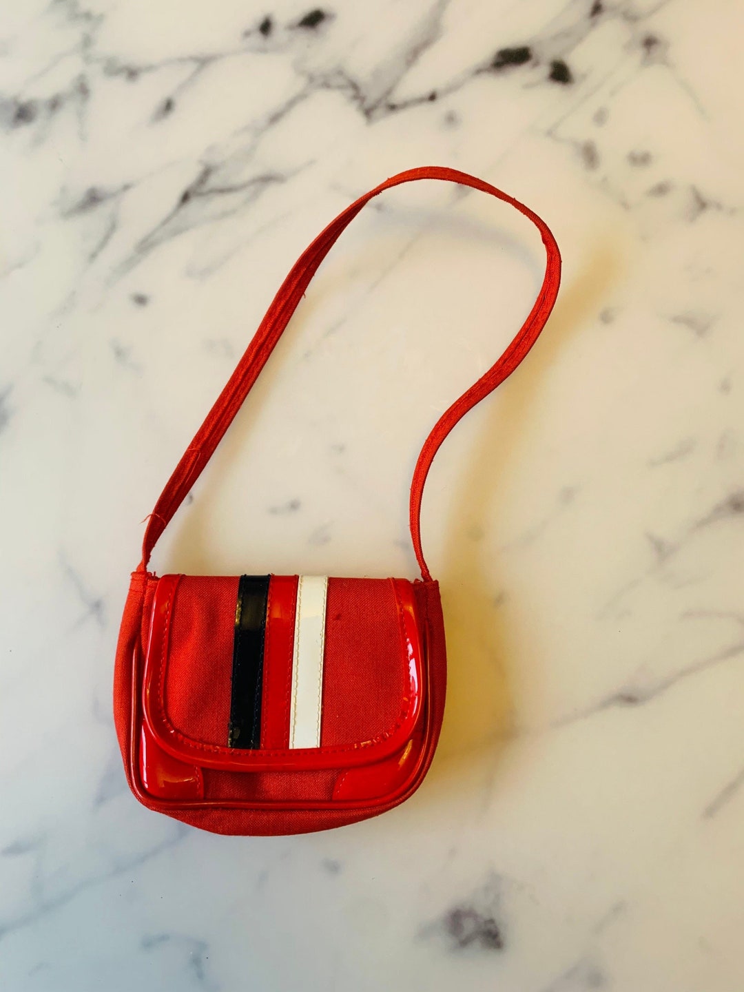 Vintage Girls Purse, Red, Racing Stripes - Etsy