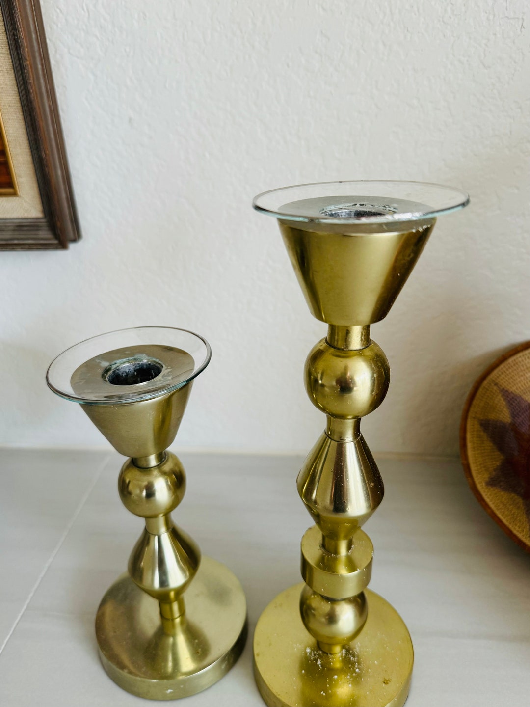 Seven Vintage Candle Bobeches, Rings, Candle Collars, Glass, Silver - Etsy