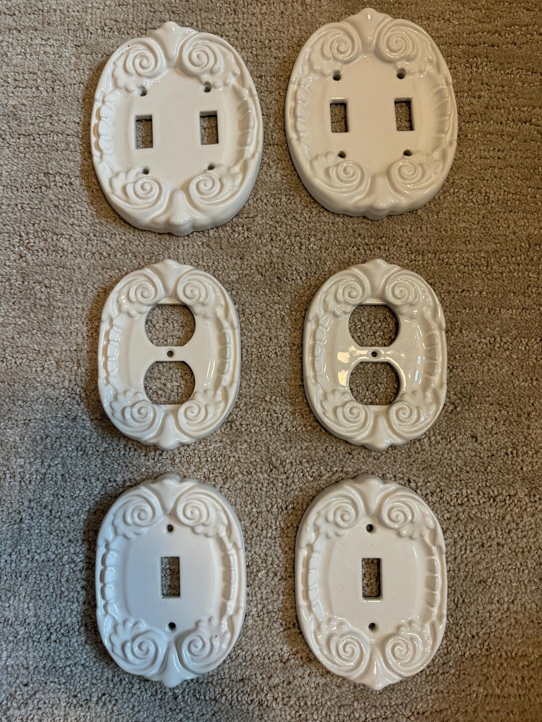 Vintage Light Switch Covers, White, Ceramic, Farmhouse - Etsy