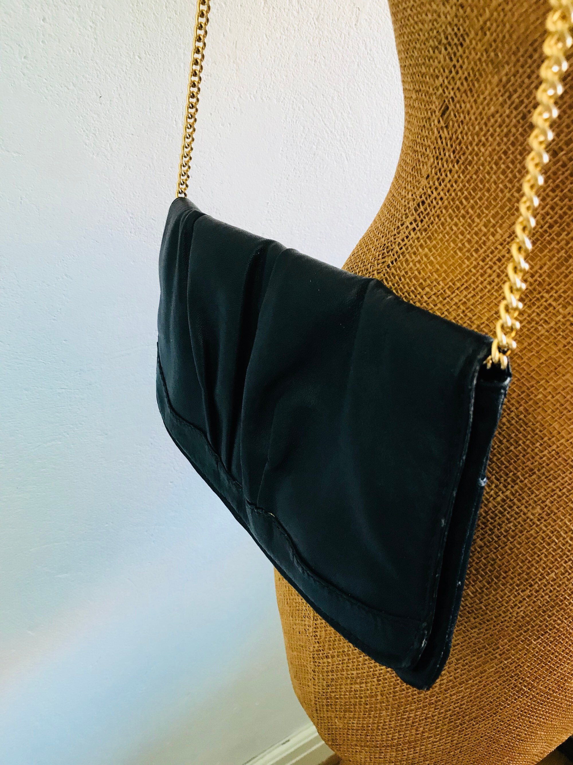 Vintage Black Purse Vegan Leather / Pleather - Etsy