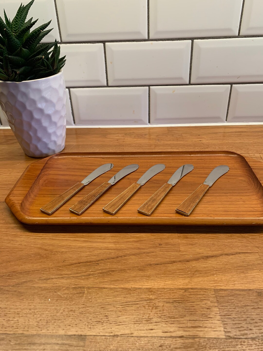 Vintage Mid Century Modern Cocktail Knives, Set of Five, Cheese Knives ...