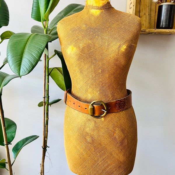 Vintage Leather Belt - Etsy