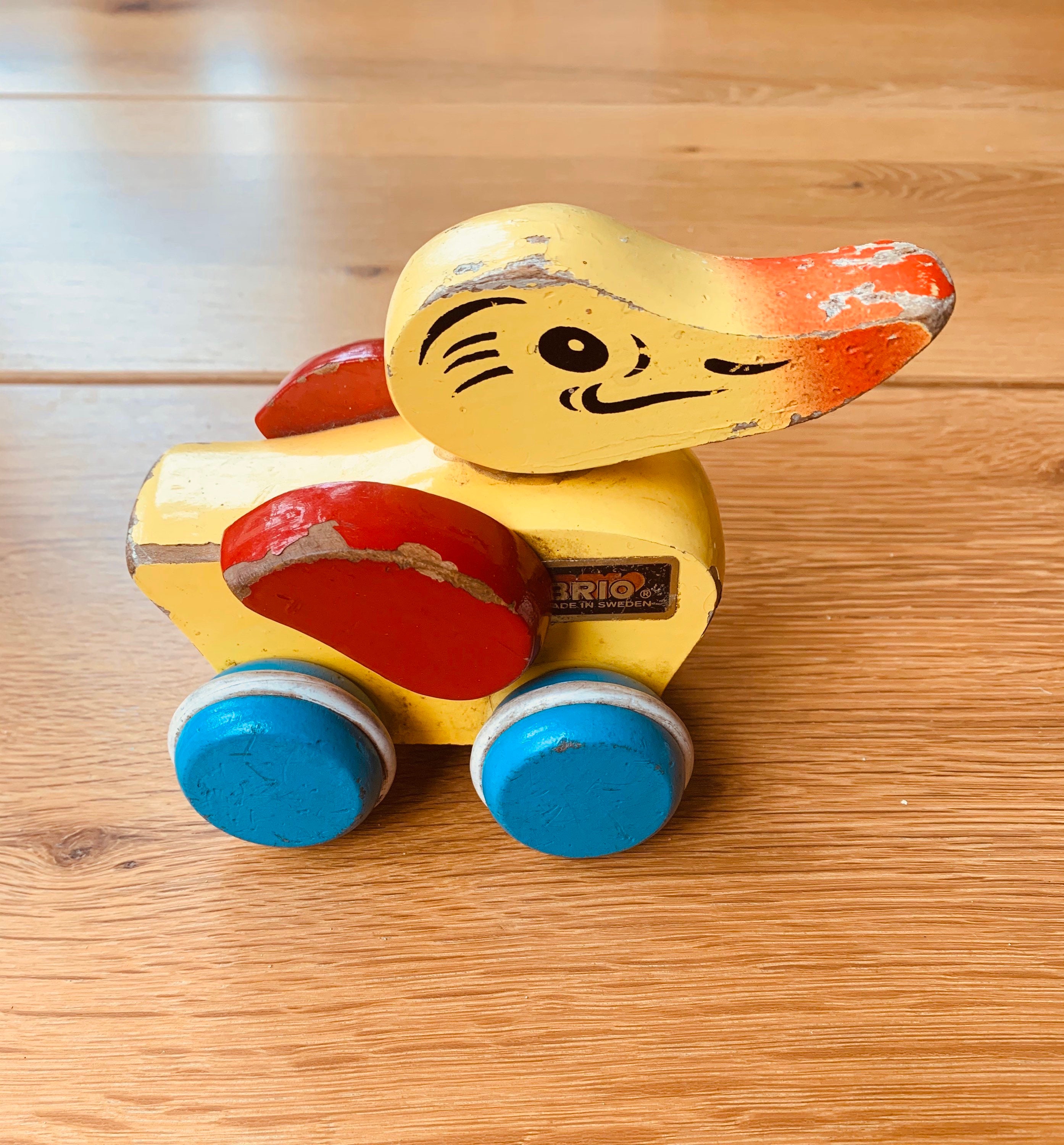 Vintage Brio Duck Wooden Pull Toy - Etsy