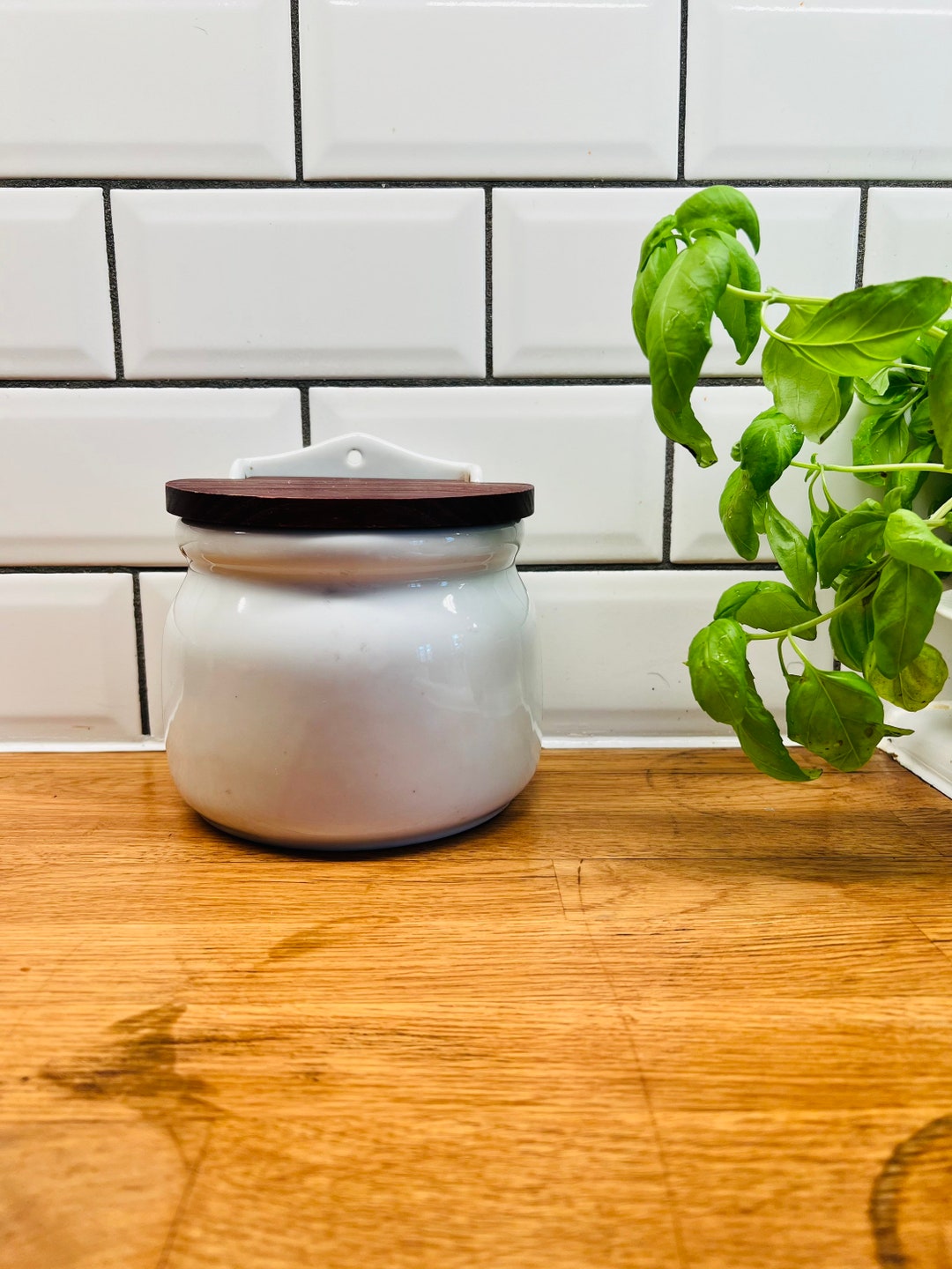 Vintage Ceramic Container With Lid - Etsy