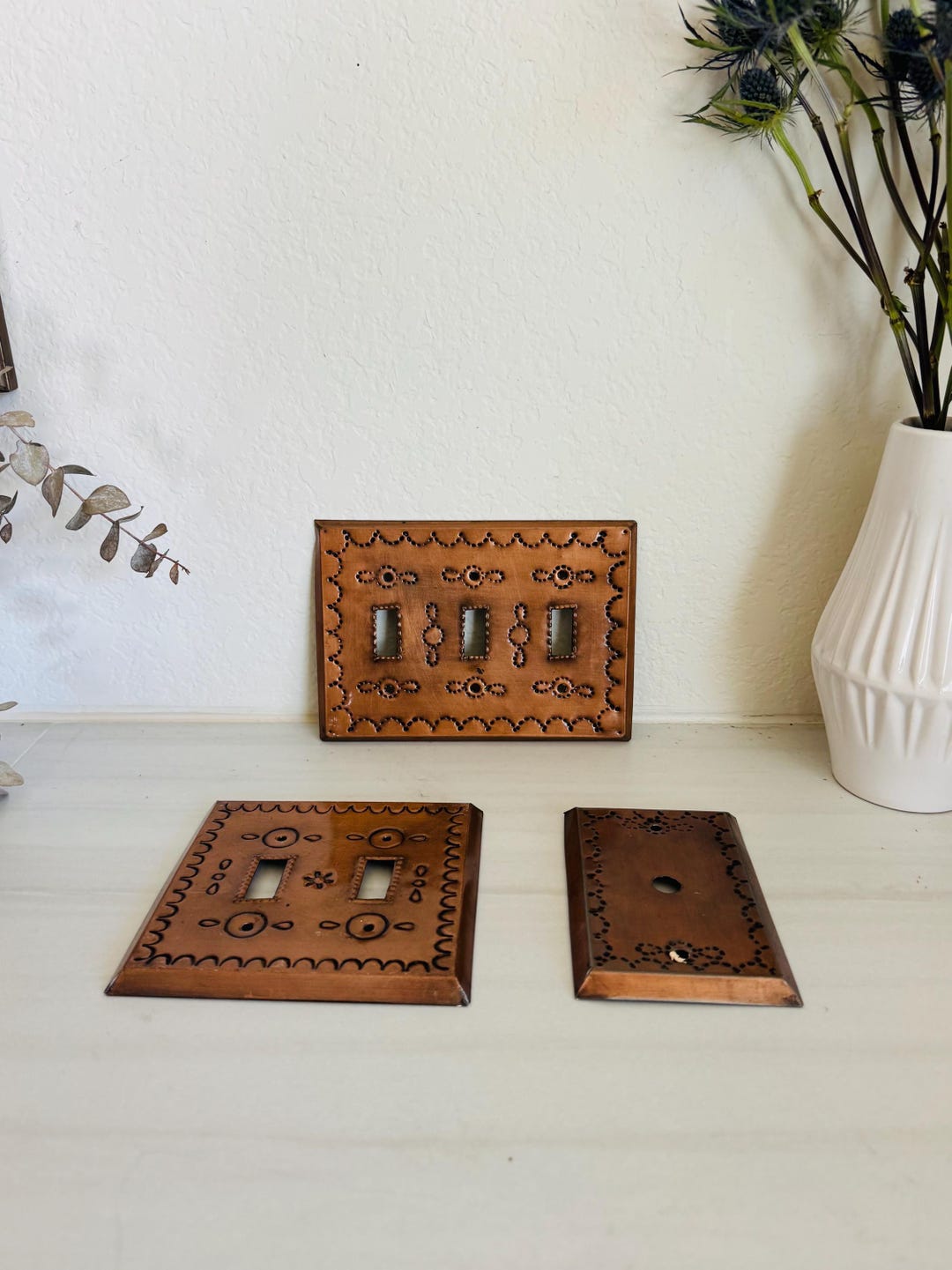 Vintage Light Covers, Metal, Punched Tin, Southwest - Etsy