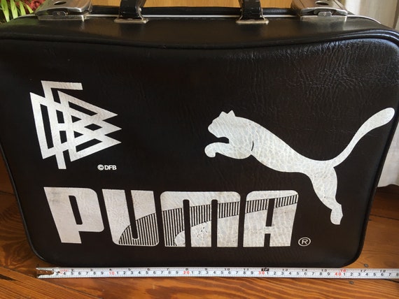 Amazing Vintage Puma 70’s Briefcase very rare Black d… - Gem