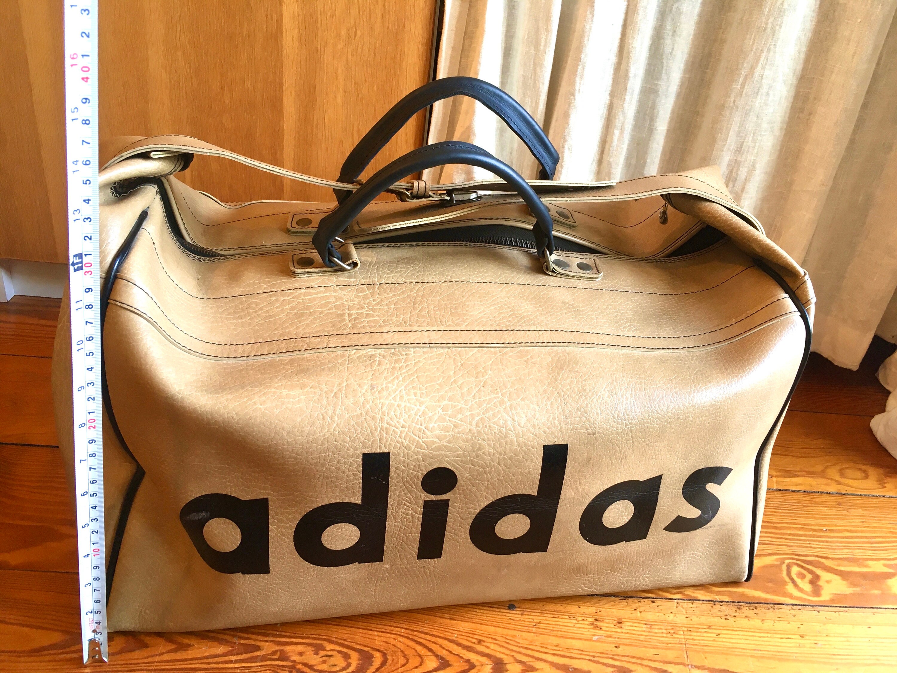 Vintage 60's Adidas Travel Bag Beige Very Rare Made in - Etsy