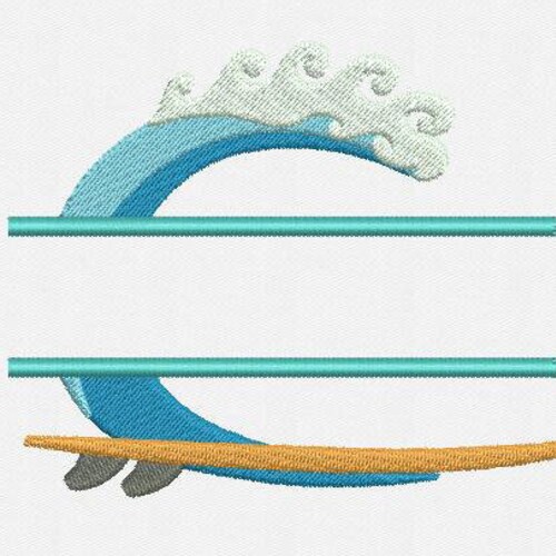 Surf Machine Embroidery Design 2 Sizes Surfing Embroidery - Etsy