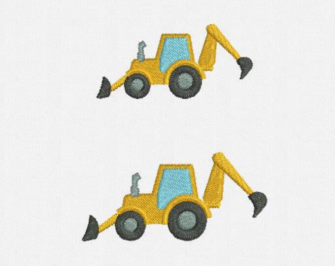 Mini Backhoe Loader Machine Embroidery Design 2 Sizes - Etsy