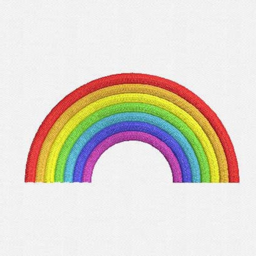 Rainbow Machine Embroidery Design 8 Sizes | Etsy