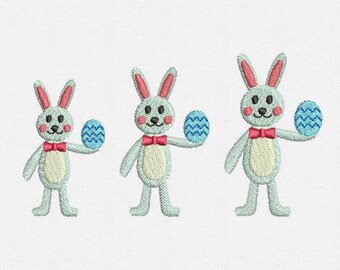 Mini Bunny Rabbit Easter Machine Embroidery Design 4 Sizes - Etsy