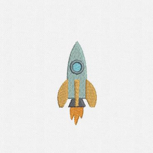 Rocket Embroidery Design. Rocket Mini. Machine Embroidery - Etsy