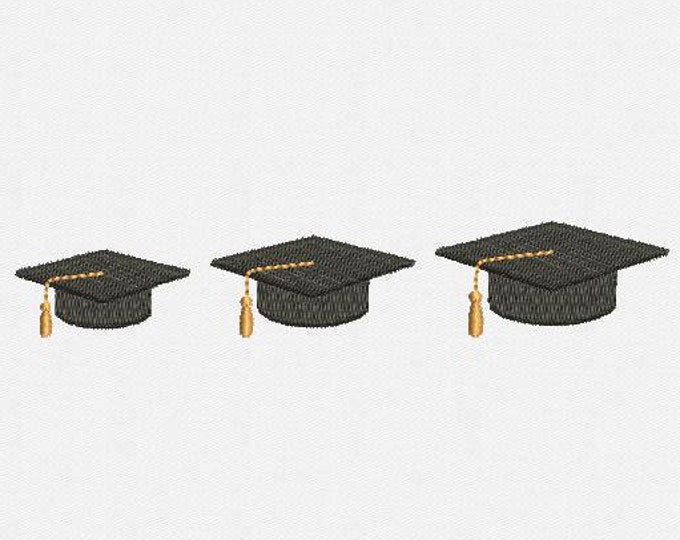 Mini Graduation Hat Machine Embroidery Design 3 Sizes - Etsy
