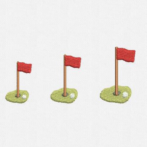 Mini Golf Flag Machine Embroidery Design 3 Sizes - Etsy