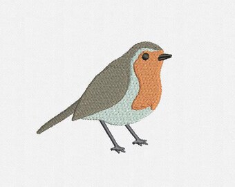 Robin embroidery | Etsy