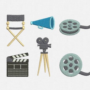 Mini Cinema Machine Embroidery Designs Pack - 6 Designs by 3 Sizes - Etsy