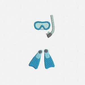 Mini Scuba Diving Machine Embroidery Designs - 2 Designs by 3 Sizes - Etsy