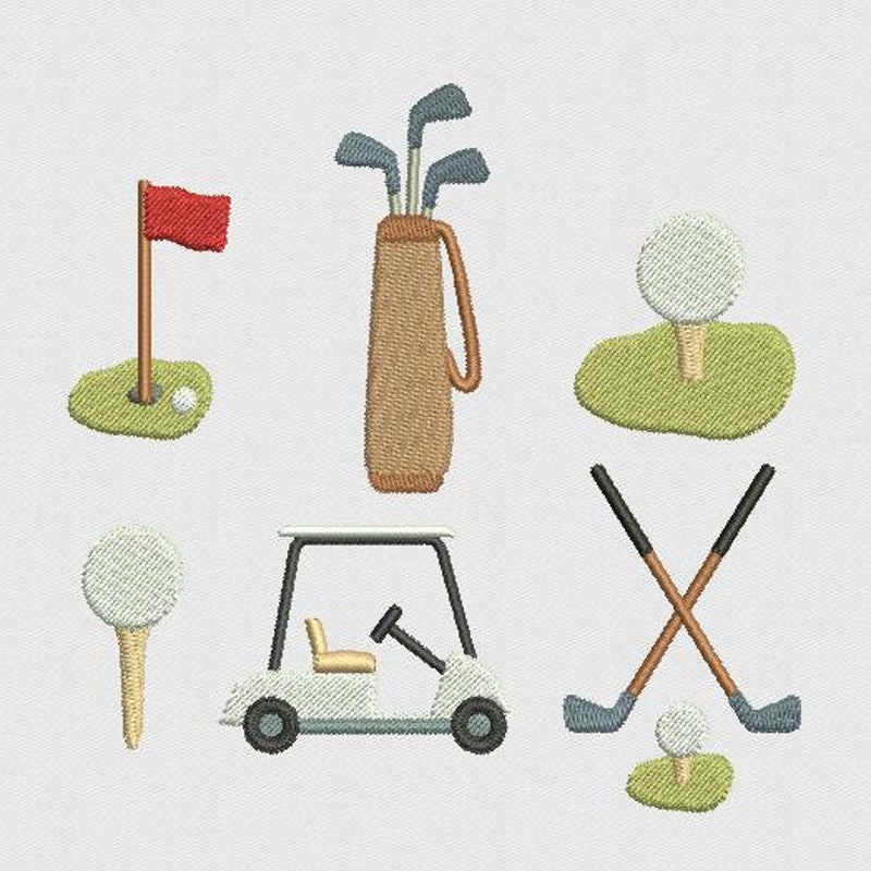 Golf Embroidery Designs - Etsy