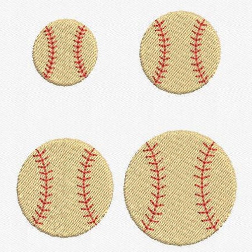 Mini Baseball Machine Embroidery Design Set-instant DOWNLOAD - Etsy