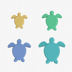 Mini Turtle Machine Embroidery Design 4 Sizes | Etsy