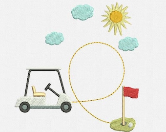 Golf Frame Monogram Machine Embroidery Design 1 Size | Etsy