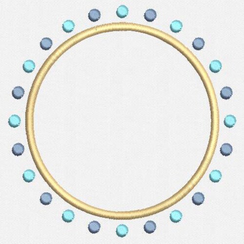 Circle Applique Frame Monogram Machine Embroidery Design 5 - Etsy