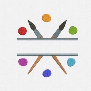 Split Artist Brush Machine Embroidery Designs - 2 Sizes - Etsy